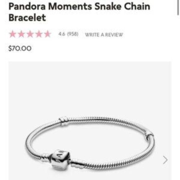Pandora | Jewelry | Pandora Moments Snake Chain Bracelet | Poshmark